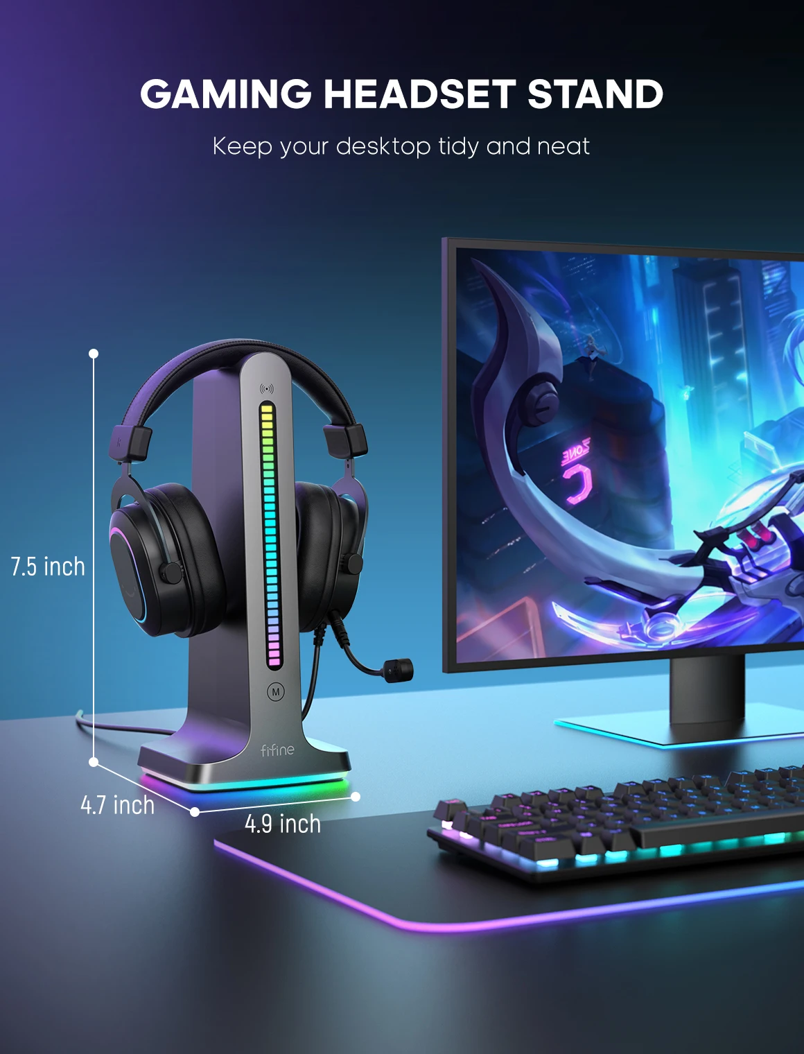 FIFINE Ampligame S3 RGB Headphone Stand Price in Bangladesh